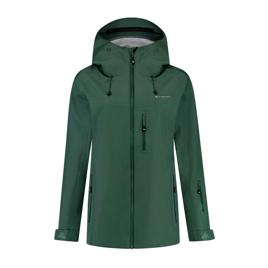 All weather Hardshell Jacket Dark Green | Women – Cortazu