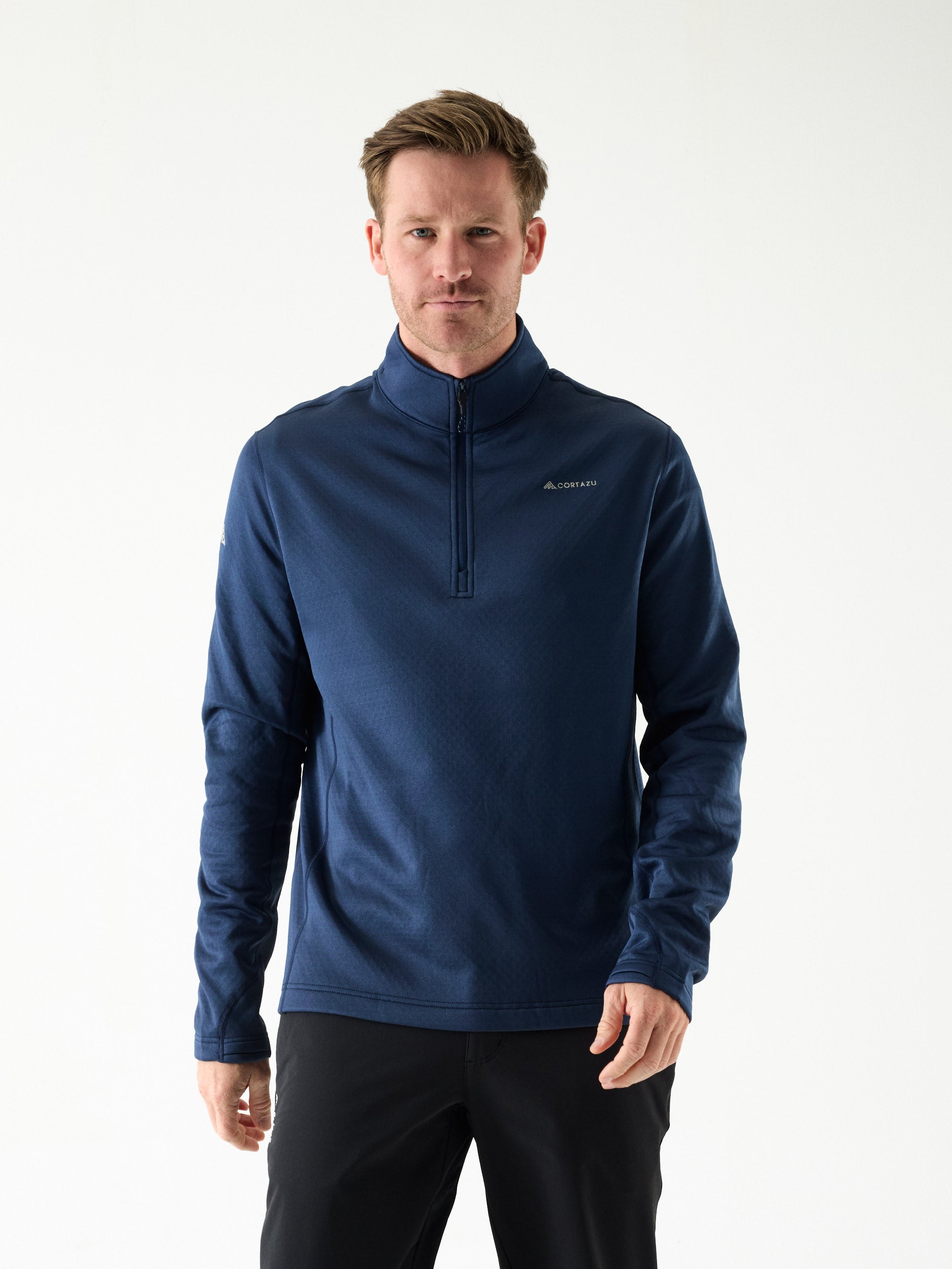 AR Lightweight Fleece Half-Zip 10M Dark Blue | Men – Cortazu