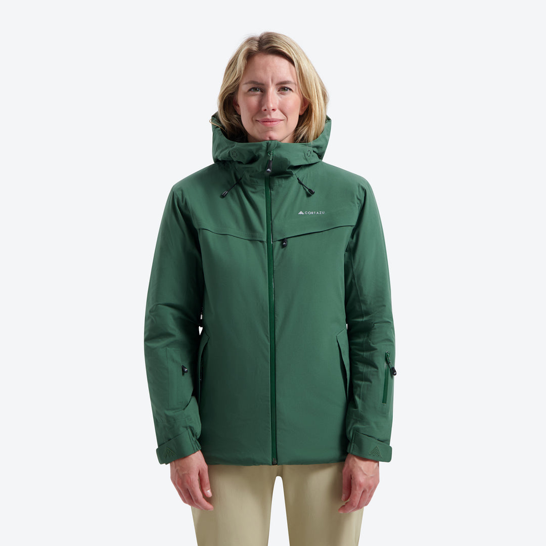Insulated Hardshell Jacket Dark Green | Women – Cortazu